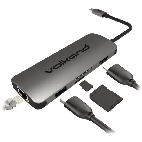 VolkanoX Core Dock series USB Type C Dock - HDMI + USB 3.0 + LAN + Card ...
