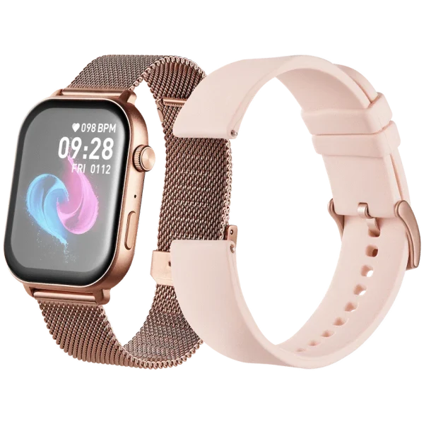 Volkano Trinity Series Smartwatch with Metal Mesh Strap - Gold - Volkano