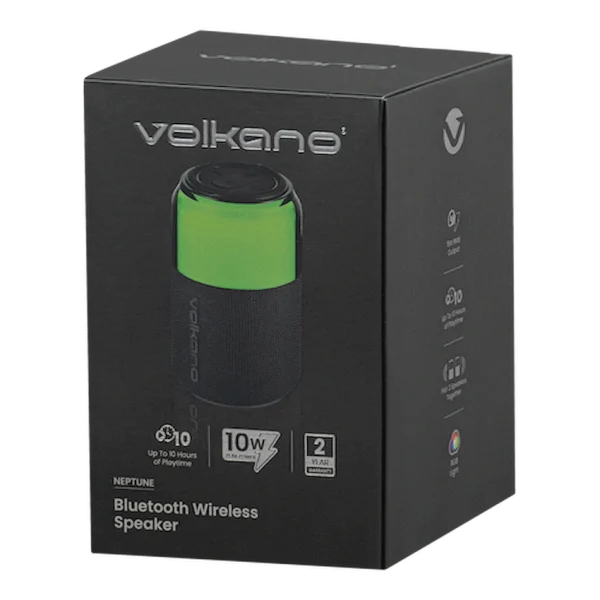 Volkano Neptune Bluetooth Wireless Speaker - Black - Volkano